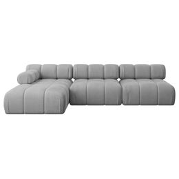 ECKSOFA modulares Sofa Razon-L2 - 285x160x70 cm Hellgrau Velours