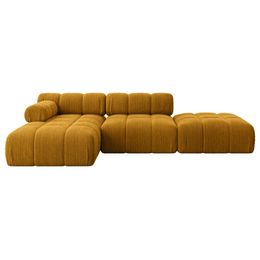 ECKSOFA modulares Sofa Lizur-L1 - 285x160x70 cm Senfgelb Cord