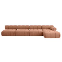 ECKSOFA modulares Sofa Razon-L3 - 380x160x70 cm Apricot Velours