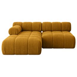 ECKSOFA modulares Sofa Razon-L1 - 190x160x70 cm Senfgelb Cord