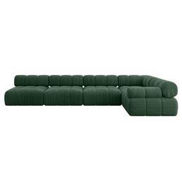 ECKSOFA modulares Sofa Mende-L3 - 380x190x70 cm Gr&uuml;n Cord