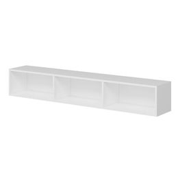 SCHWEBENDER TV-Schrank mit 3 wei&szlig;en T&uuml;ren, L&auml;nge 180 cm - Rigel