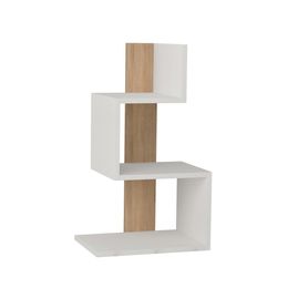 NACHTTISCH Wei&szlig; und Holzdekor Eiche L42 cm &ndash; ROSIE