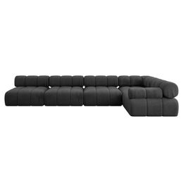 ECKSOFA modulares Sofa Mende-L3 - 380x190x70 cm Schwarz Velours