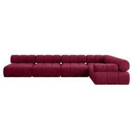 ECKSOFA modulares Sofa Mende-L3 - 380x190x70 cm Bordeauxrot Velours