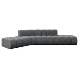 ECKSOFA modulares Sofa Solven-L1 - 380x174x70 cm Dunkelgrau
