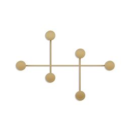 WANDGARDEROBE mit 6 Haken aus schwarzem Metall 82/10/60 cm