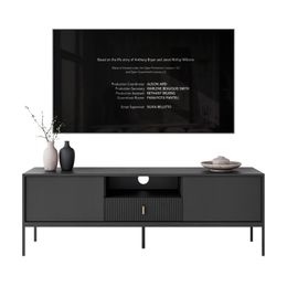 TV-ELEMENT MIDNIGHT mit Schubladen auf Gestell schwarz