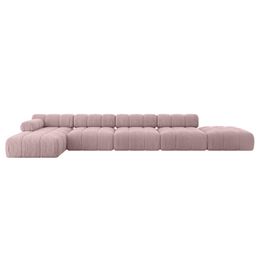 ECKSOFA modulares Sofa Lizur-L3 - 475x160x70 cm Rosa Cord