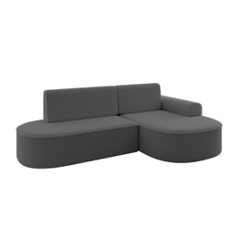 ECKSOFA mit Schlaffunktion und Bettkasten Ottomane Rechts MARI-L1-S - 283x167x85 cm Grau Boucl&eacute;