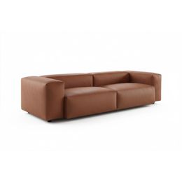 KAWOLA SOFA CELESTE Braun Lederfaserstoff