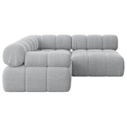 ECKSOFA modulares Sofa Mende-L1 - 190x190x70 cm Grau Cord