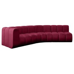 ECKSOFA modulares Sofa Karex-L1 - 308x194x70 cm Bordeauxrot