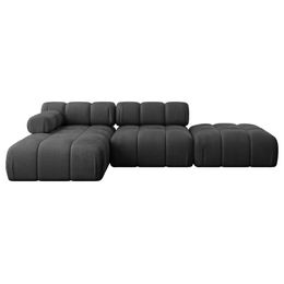 ECKSOFA modulares Sofa Lizur-L1 - 285x160x70 cm Schwarz Velours