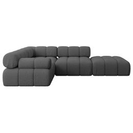 ECKSOFA modulares Sofa Felto-L1 - 285x190x70 cm Grau Boucl&eacute;