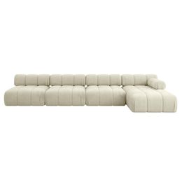 ECKSOFA modulares Sofa Razon-L3 - 380x160x70 cm Beige Velours