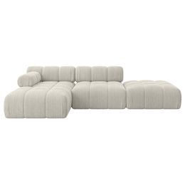 ECKSOFA modulares Sofa Lizur-L1 - 285x160x70 cm Creme Cord