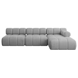 ECKSOFA modulares Sofa Razon-L2 - 285x160x70 cm Hellgrau Velours