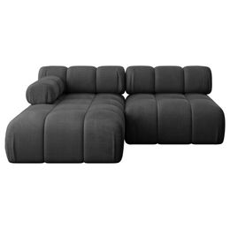 ECKSOFA modulares Sofa Razon-L1 - 190x160x70 cm Schwarz Velours