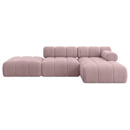ECKSOFA modulares Sofa Lizur-L1 - 285x160x70 cm Rosa Cord