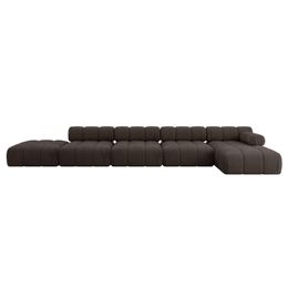 ECKSOFA modulares Sofa Lizur-L3 - 475x160x70 cm Braun Velours