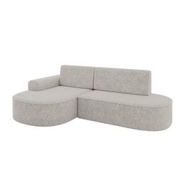 ECKSOFA mit Schlaffunktion und Bettkasten Ottomane Links MARI-L1-S - 283x167x85 cm Hellgrau Tissu