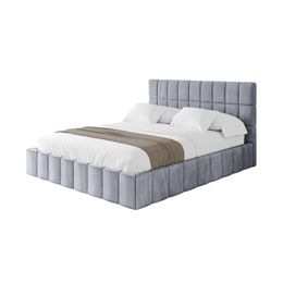 POLSTERBETT mit Bettkasten und Lattenrost, Boxbett ohne Matratze - AMEA 140x200 Grau