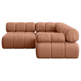 ECKSOFA modulares Sofa Mende-L1 - 190x190x70 cm Apricot Velours