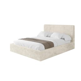 POLSTERBETT mit Bettkasten und Lattenrost, Bett mit Matratze H3/H4 - ALOVA 140x200 Beige