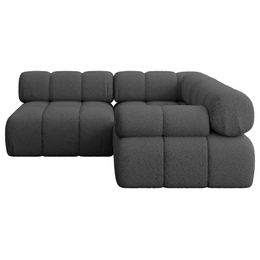 ECKSOFA modulares Sofa Mende-L1 - 190x190x70 cm Grau Boucl&eacute;
