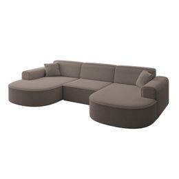 WOHNLANDSCHAFT MARI-U1 - 303x171x79 cm Braun Boucl&eacute;