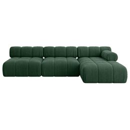 ECKSOFA modulares Sofa Razon-L2 - 285x160x70 cm Gr&uuml;n Cord