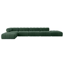 ECKSOFA modulares Sofa Kerru-L3 - 475x190x70 cm Gr&uuml;n Cord
