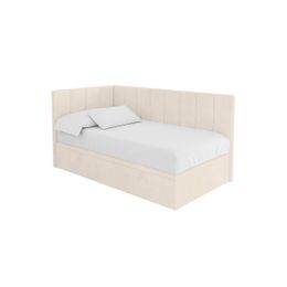 EINZELBETT Jugendbett mit Bettkasten Rechts, mit Matratze - LOVY 100x200 Beige