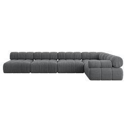 ECKSOFA modulares Sofa Mende-L3 - 380x190x70 cm Dunkelgrau Cord