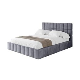 POLSTERBETT mit Bettkasten und Lattenrost, Boxbett ohne Matratze - AMEA 140x200 Dunkelgrau