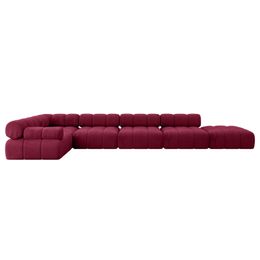 ECKSOFA modulares Sofa Felto-L3 - 475x190x70 cm Bordeauxrot Velours