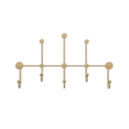 WANDGARDEROBE mit 8 Haken aus goldfarbenem Metall 80/10/45 cm