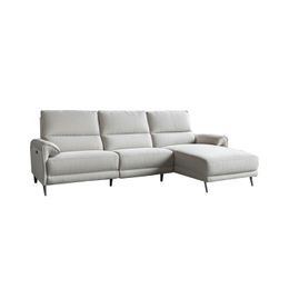 KAWOLA ECKSOFA ADRIANA Hellgrau Flachgewebe Relaxfunktion