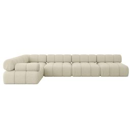 ECKSOFA modulares Sofa Mende-L3 - 380x190x70 cm Beige Boucl&eacute;