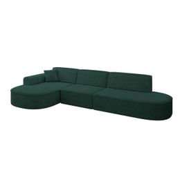 ECKSOFA Ottomane Links MARI-L2 - 328x171x79 cm Gr&uuml;n Velours