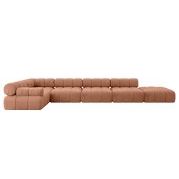 ECKSOFA modulares Sofa Felto-L3 - 475x190x70 cm Apricot Velours