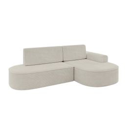 ECKSOFA mit Schlaffunktion und Bettkasten Ottomane Rechts MARI-L1-S - 283x167x85 cm Beige Cord