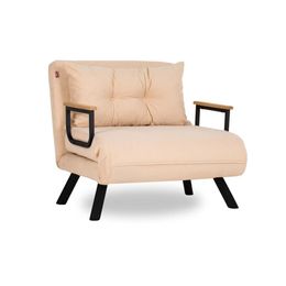 SESSEL mit Stoffbezug und Metallf&uuml;&szlig;en, umwandelbar 67/50/41 cm