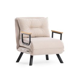 SESSEL mit Stoffbezug und Metallf&uuml;&szlig;en, umwandelbar 67/50/41 cm