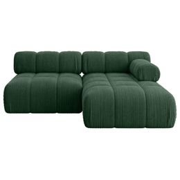 ECKSOFA modulares Sofa Razon-L1 - 190x160x70 cm Gr&uuml;n Cord