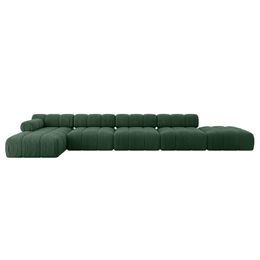 ECKSOFA modulares Sofa Lizur-L3 - 475x160x70 cm Gr&uuml;n Cord