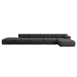 ECKSOFA modulares Sofa Lizur-L3 - 475x160x70 cm Schwarz Velours