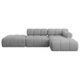 ECKSOFA modulares Sofa Lizur-L1 - 285x160x70 cm Hellgrau Velours