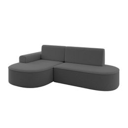 ECKSOFA mit Schlaffunktion und Bettkasten Ottomane Links MARI-L1-S - 283x167x85 cm Grau Boucl&eacute;
